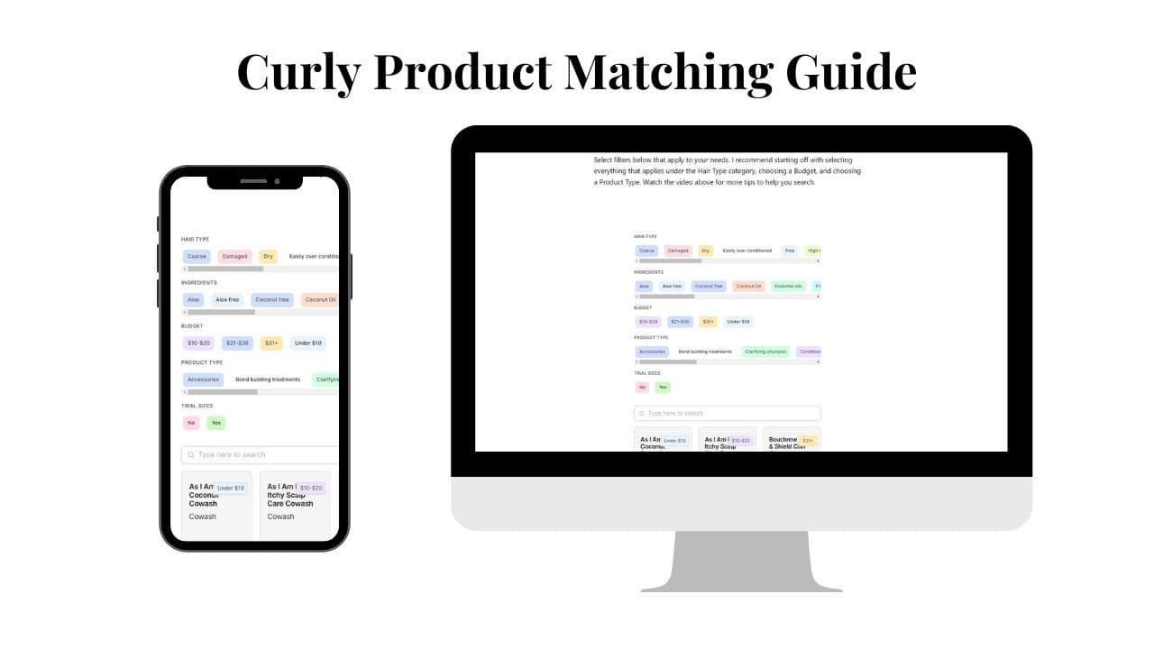 Curly Product matching Guide - Free Version - The Holistic Enchilada